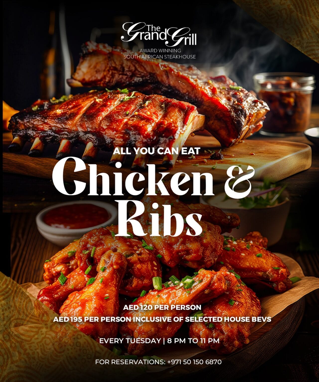Chicken & Ribs - The Grand Grill - Habtoor Grand Resort Autograph ...