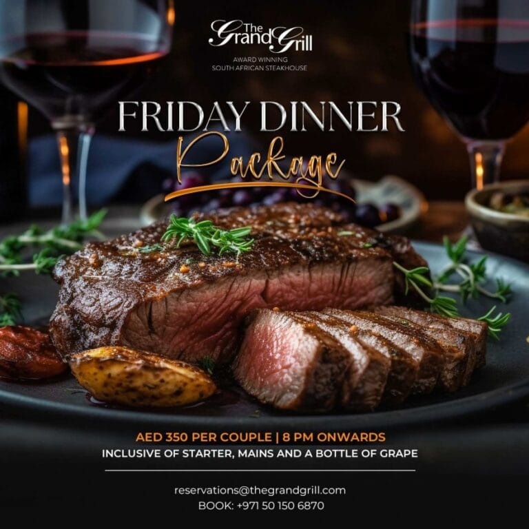 Friday Dinner Package - The Grand Grill - Habtoor Grand Resort ...