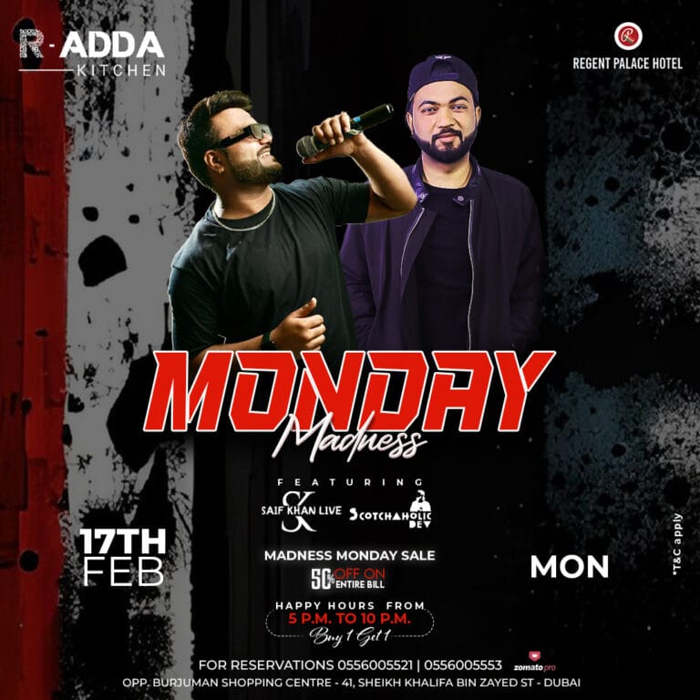 Monday Madness - R Adda Kitchen - Regent Palace Hotel - dizzer