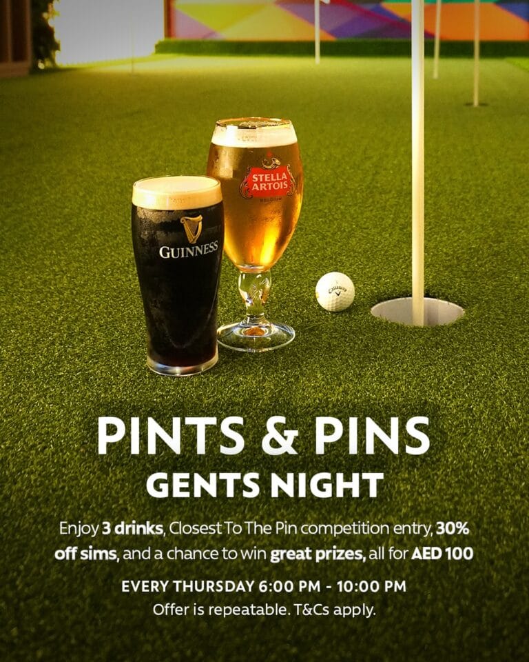 Pints & Pins - Five Iron Golf Dubai - The Westin Dubai Mina Seyahi - dizzer