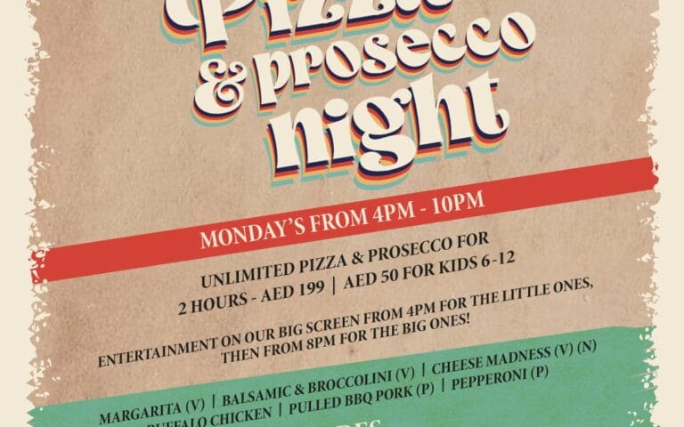 Pizza & Prosecco Night - Reform Social & Grill - Emirates Hills - dizzer