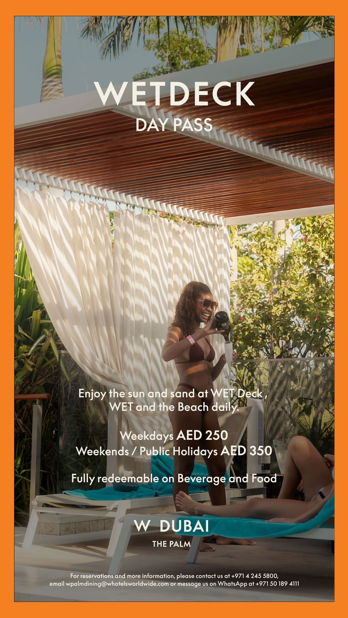 Wet Deck Day Pass - Wet Deck - W Dubai – The Palm - dizzer